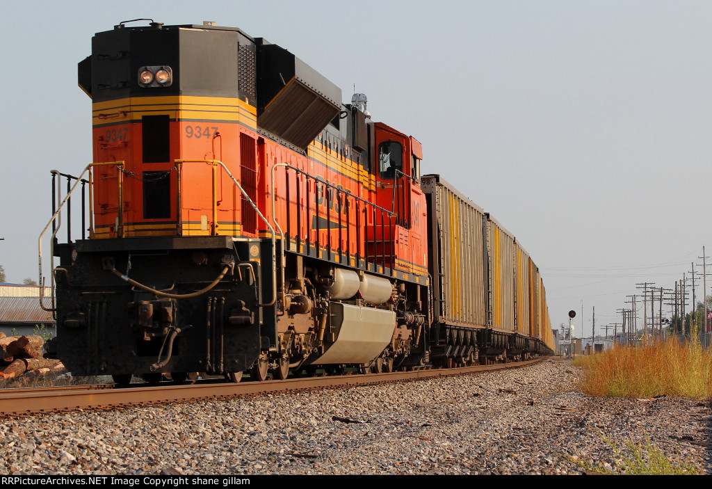 BNSF 9347 shoves on this sb coal load.